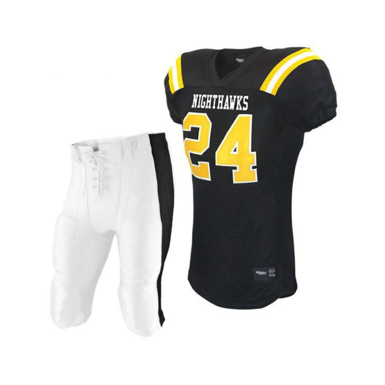American Football Uniform Black and White with Yellow Logo - Saitama ...