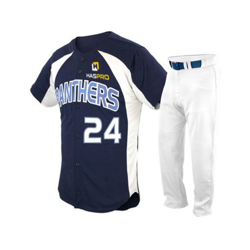 Blue Baseball Uniform Panthers Print Sublimated Jersey Set - Saitama ...