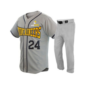 Baseball Uniform in Grey with Yellow Logo - Saitama Sportswear